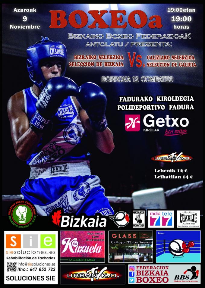 Boxeo: Velada entre las selecciones de Bizkaia y Galicia en Fadura