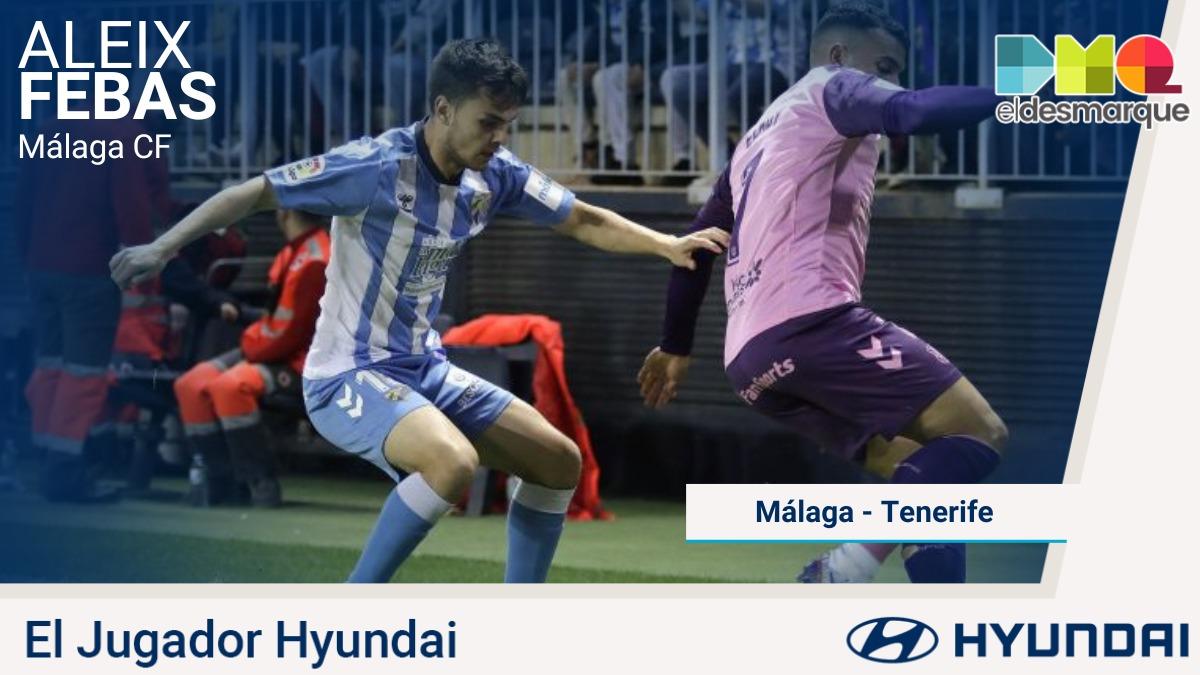 Aleix Febas, el Jugador Hyundai del Málaga - Tenerife