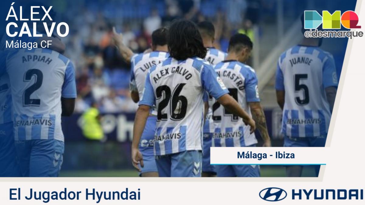 Álex Calvo, mejor jugador del Málaga - Ibiza, jornada 42