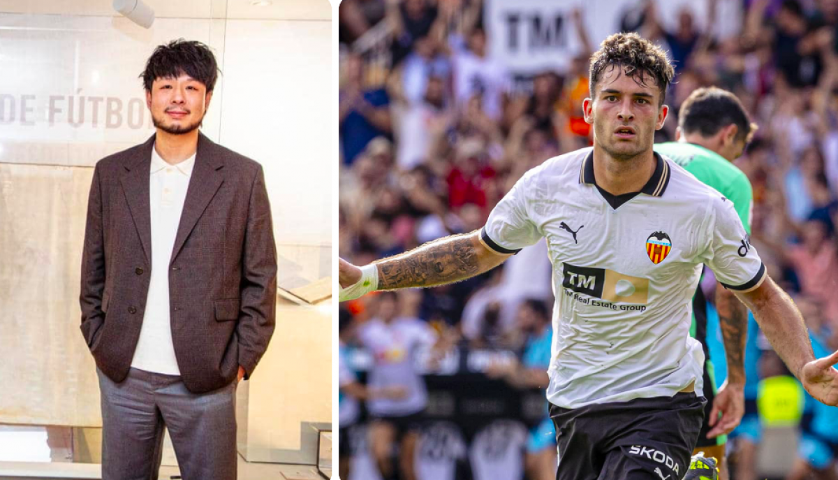 Kiat Lim celebra la victoria del Valencia CF al Atlético de Madrid