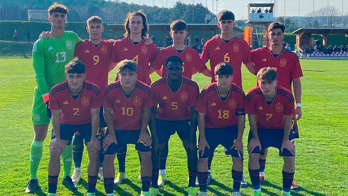 Gol de Adrián Arnu, delantero del Valladolid, con España sub 17