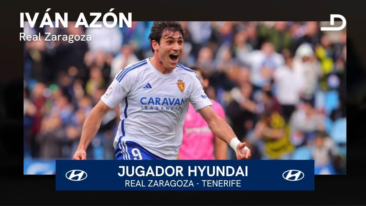 Iván Azón, el jugador Hyundai del Real Zaragoza - CD Tenerife