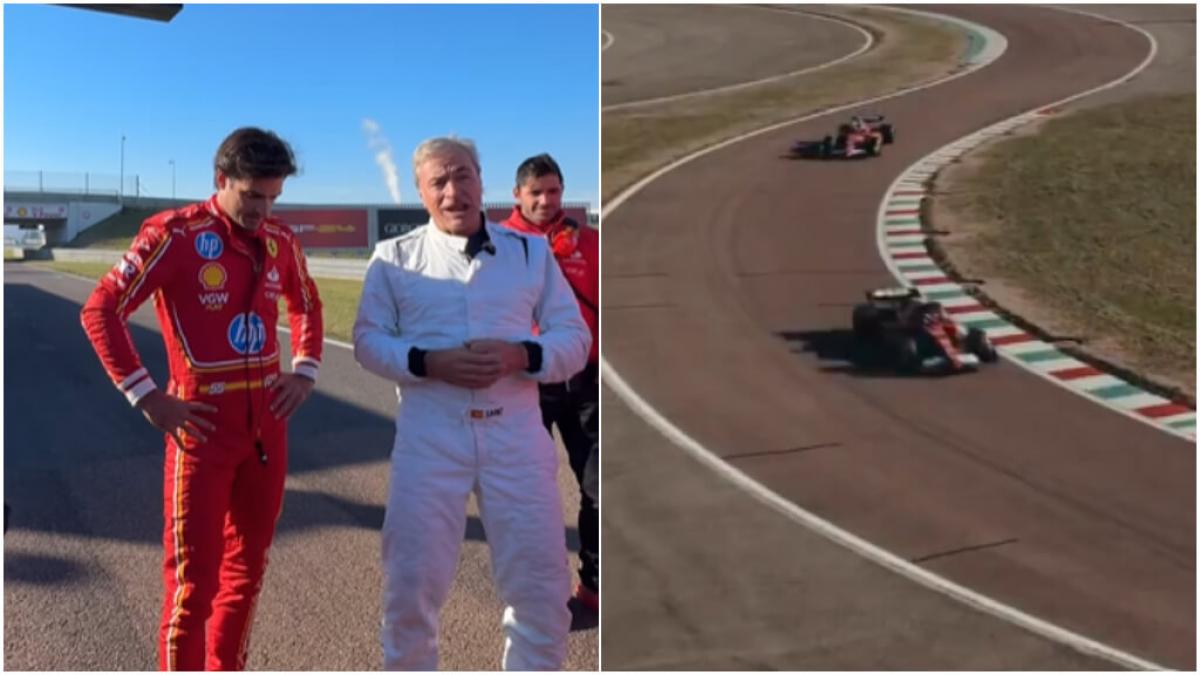 La emotiva despedida de Carlos Sainz con su padre rodando con un Ferrari
