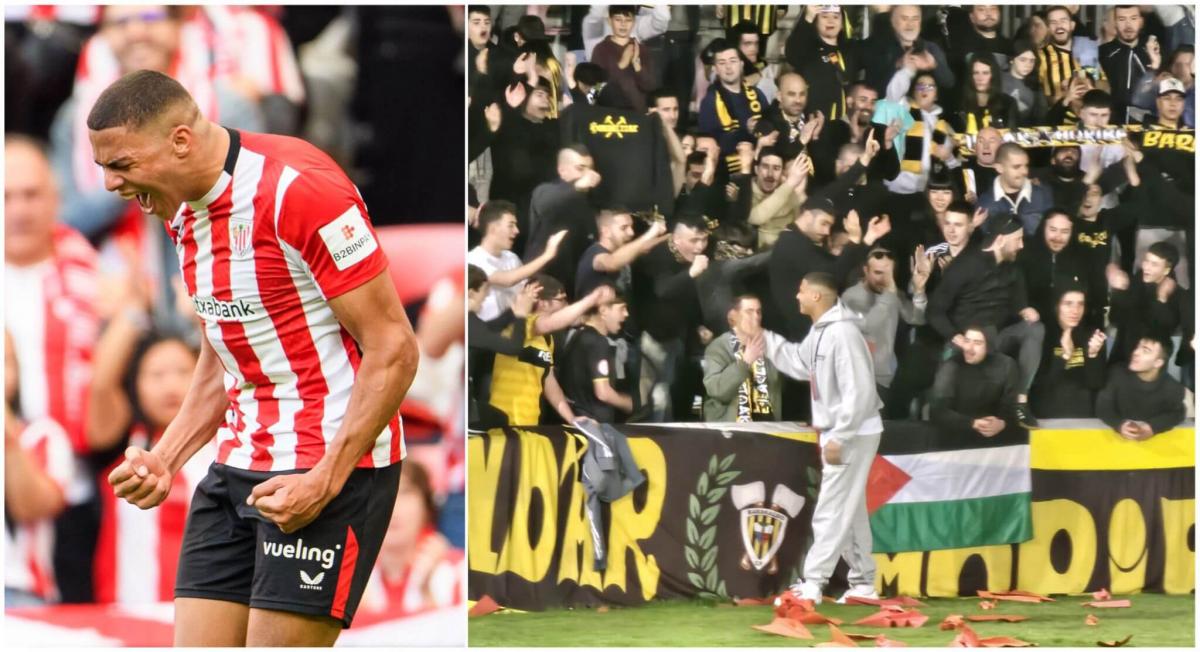 Maroan Sannadi vuelve como ídolo al Barakaldo tras marcar con el Athletic