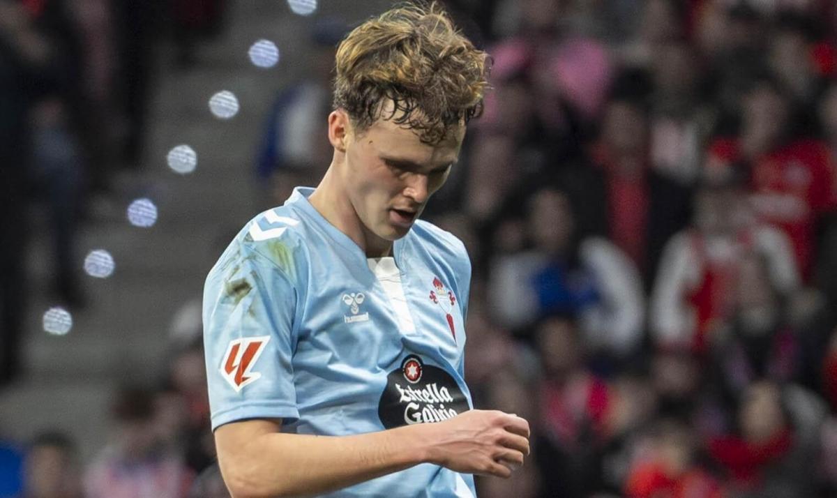 Williot Swedberg, lesionado en el Girona - Celta de Vigo a los 17'