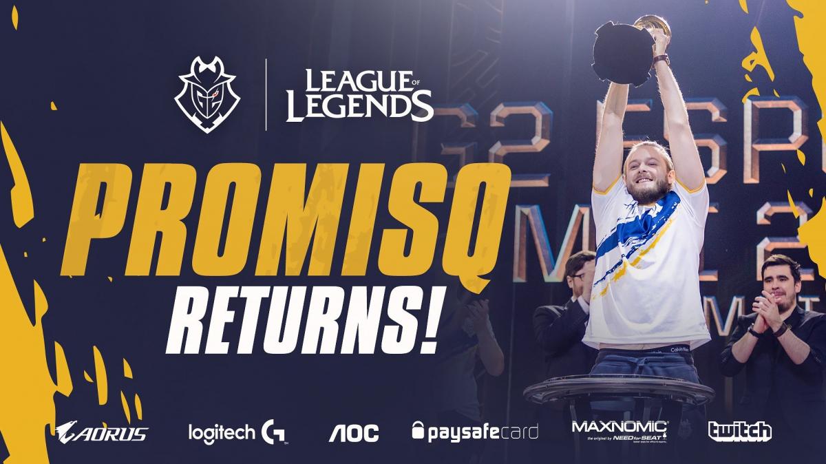 Promisq vuelve a G2 esports como sustituto para el resto de la temporada