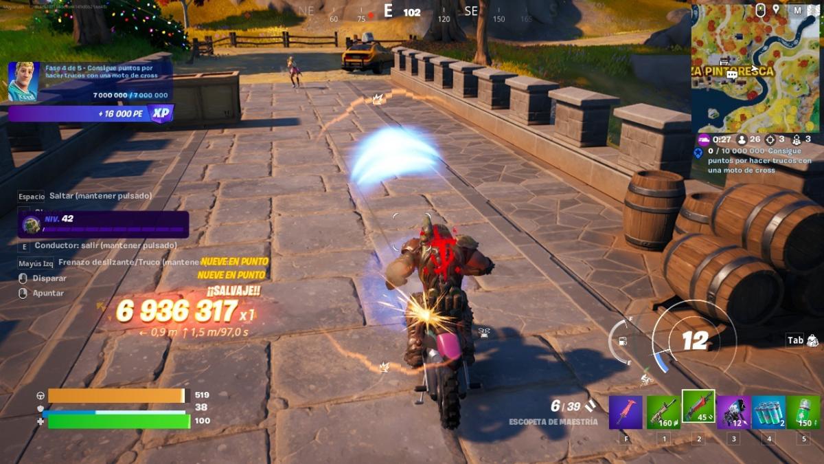 Fortnite: cómo hacer millones de puntos en segundos con moto de cross